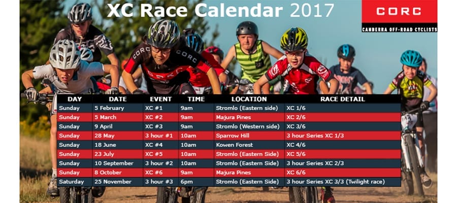 Updated CORC Race Calendar - CORC